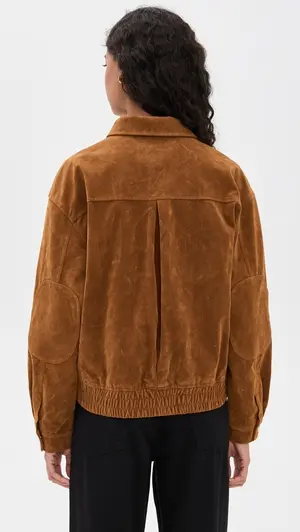 BAILEY ROSE Faux Suede Jacket - Camel