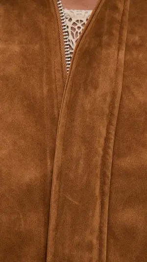 BAILEY ROSE Faux Suede Jacket - Camel