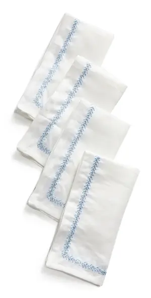 KIM SEYBERT Jardin Napkins Set Of 4 - White/periwinkle