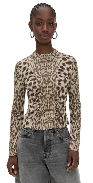 Sea Claude Leopard Print Turtleneck