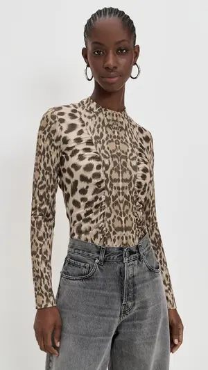 Sea Claude Leopard Print Turtleneck