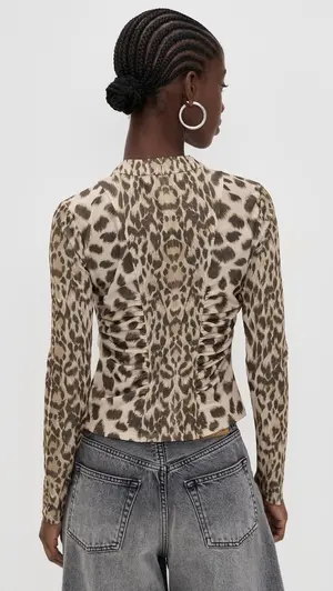 Sea Claude Leopard Print Turtleneck