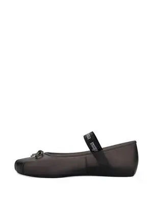 Melissa Sophie Fem Bow-detail Ballet Flats - Black