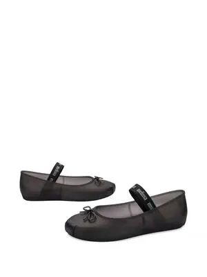 Melissa Sophie Fem Bow-detail Ballet Flats - Black
