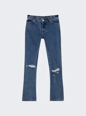 Natasha Zinko Distressed Knees Flared Jeans - Blue
