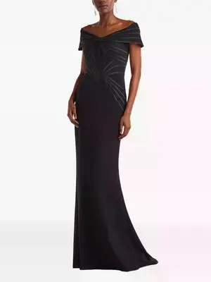 Tadashi Shoji Off-shoulder Panelled Gown