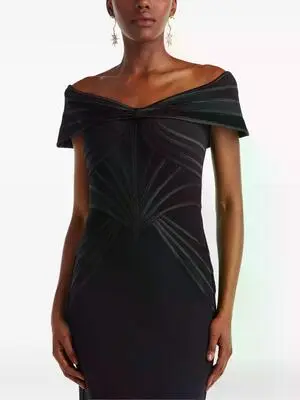 Tadashi Shoji Off-shoulder Panelled Gown