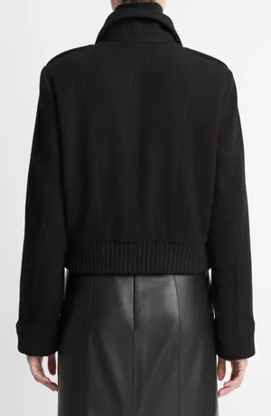 Vince Wool-blend Cropped Jacket