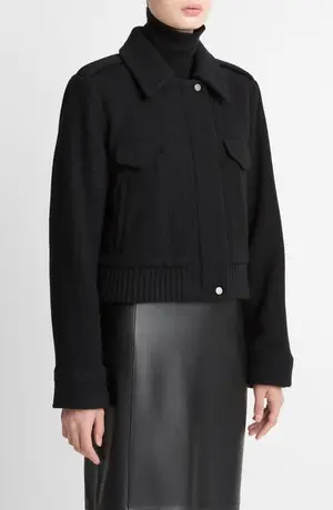 Vince Wool-blend Cropped Jacket