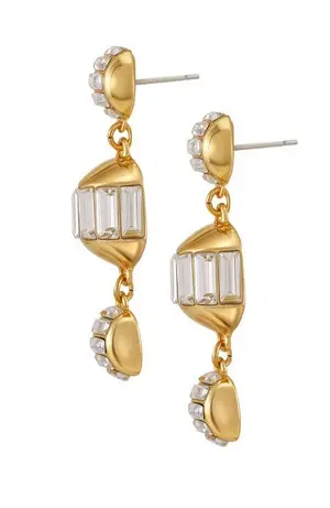 Vince Camuto Crystal Sphere Drop Earrings - Gold Tone
