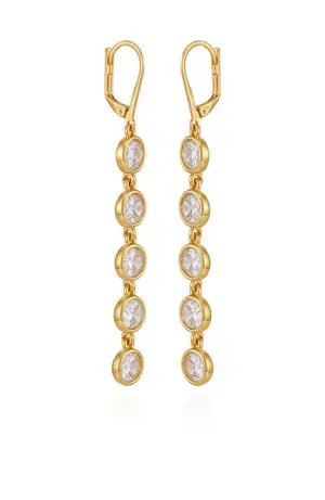 Vince Camuto Cubic Zirconia Drop Earrings - 14k Gold Plated