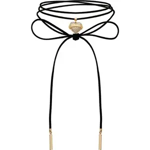 True Religion Cord Wrap Choker Necklace - Black