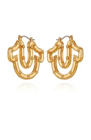 True Religion Studded Horseshoe Hoop Earrings