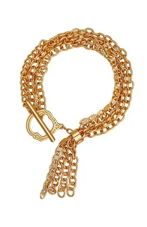 True Religion Multi Chain Toggle Bracelet - Goldtone