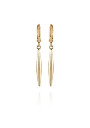 Vince Camuto Linear Drop Huggie Earrings Gold Tone