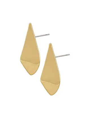 Vince Camuto Sculptural Dome Drop Earrings - 14k Gold Plated