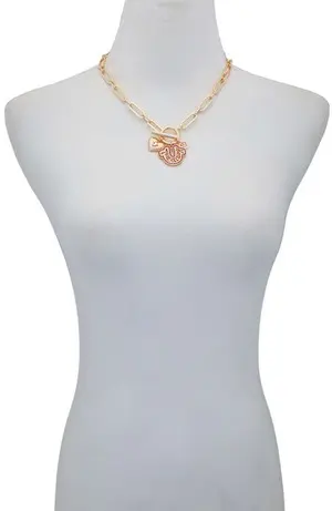 True Religion Charmy Link Necklace - Rose Gold