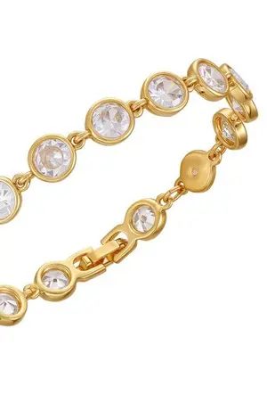 Vince Camuto Cubic Zirconia Bezel Bracelet - 14k Gold Plated