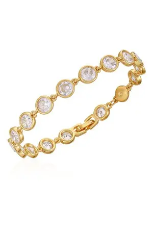 Vince Camuto Cubic Zirconia Bezel Bracelet - 14k Gold Plated