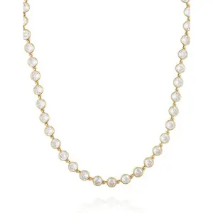 Vince Camuto Cubic Zirconia Bezel Necklace - 14k Gold Plated