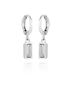 Vince Camuto Baguette Drop Earrings - Silver Tone