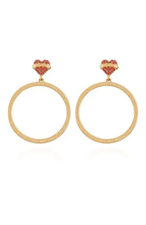True Religion Heart And Hoop Earrings - Goldtone