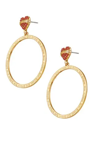 True Religion Heart And Hoop Statement Earrings