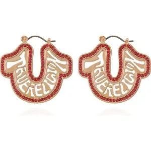 True Religion Logo Horseshoe Hoop Earrings - Rosegoldtone