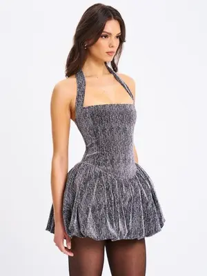 MISS CIRCLE NEW YORK Naomie Crystal Embellished Mini Dress
