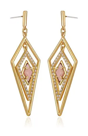 Vince Camuto Diamond Drop Earrings - 14k Gold Plated