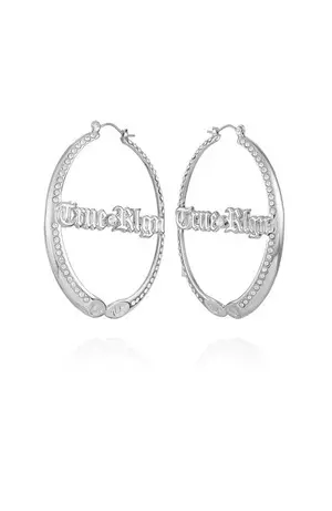 True Religion Logo Hoop Earrings