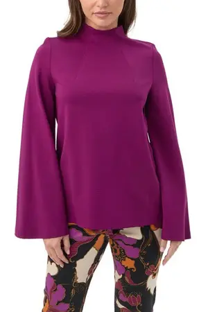 Trina Turk Duma High Neck Ponte Top - Elderberry