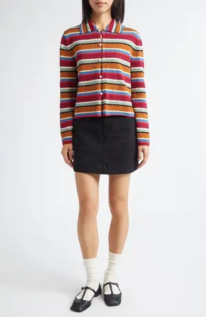 BODE Starkey Stripe Cotton Cardigan