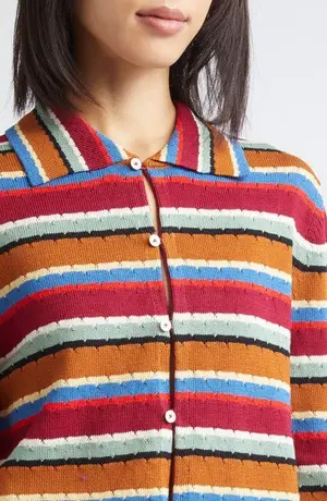 BODE Starkey Stripe Cotton Cardigan
