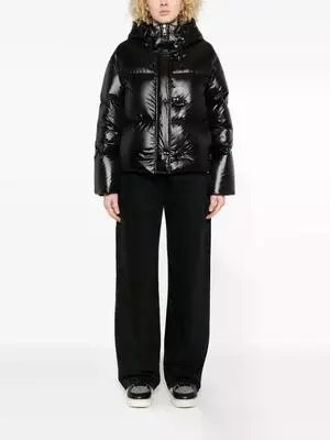 FAY Quilted High-neck Coat - Black