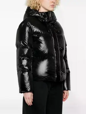FAY Quilted High-neck Coat - Black