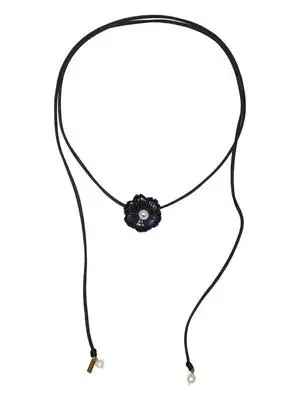 LABELLED JEWELLERY Flower-embellished Necklace - Black