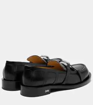 Mach & Mach Double Heart Leather Loafers