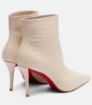 CHRISTIAN LOUBOUTIN Snake-effect Leather Ankle Boots