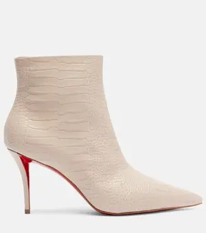 CHRISTIAN LOUBOUTIN Snake-effect Leather Ankle Boots