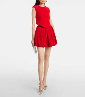 PATOU Cotton Velvet Crop Top - Red