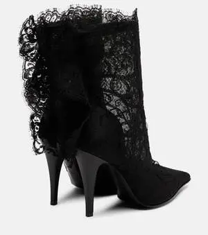 Alexander McQueen Heron 105 Lace Ankle Boots - Black