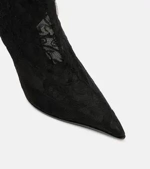 Alexander McQueen Heron 105 Lace Ankle Boots - Black