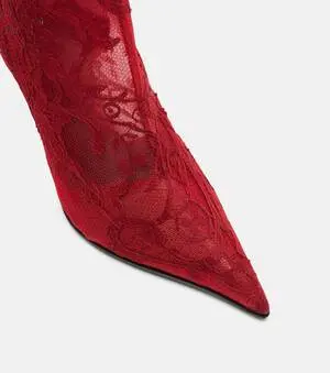 Alexander McQueen Heron 105 Lace Ankle Boots - Red