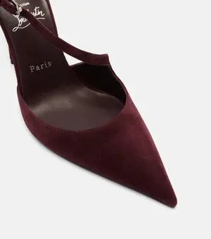 CHRISTIAN LOUBOUTIN Miss Ziggyta 100 Suede Pumps - Burgundy