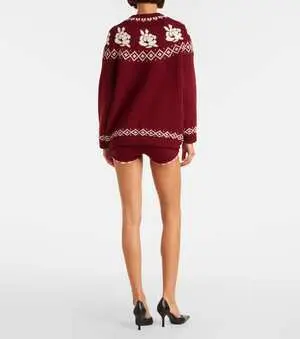 Magda Butrym Fair Isle Wool Sweater - Burgundy