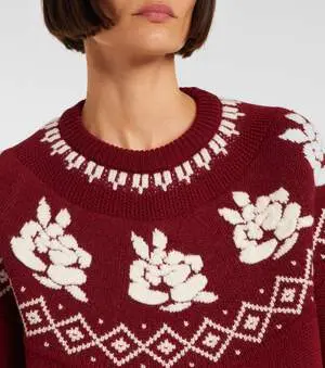 Magda Butrym Fair Isle Wool Sweater - Burgundy