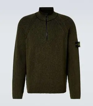 Stone Island Compass Wool And Cotton-blend Sweater
