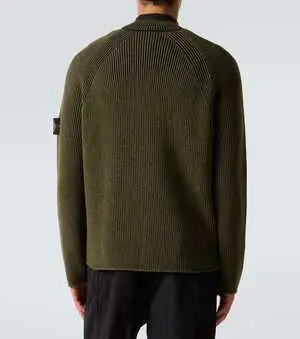 Stone Island Compass Wool And Cotton-blend Sweater