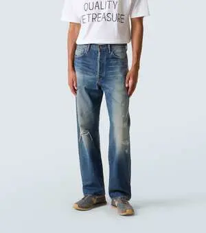 Visvim Social Sculpture 01 Distressed Straight Jeans - Blue